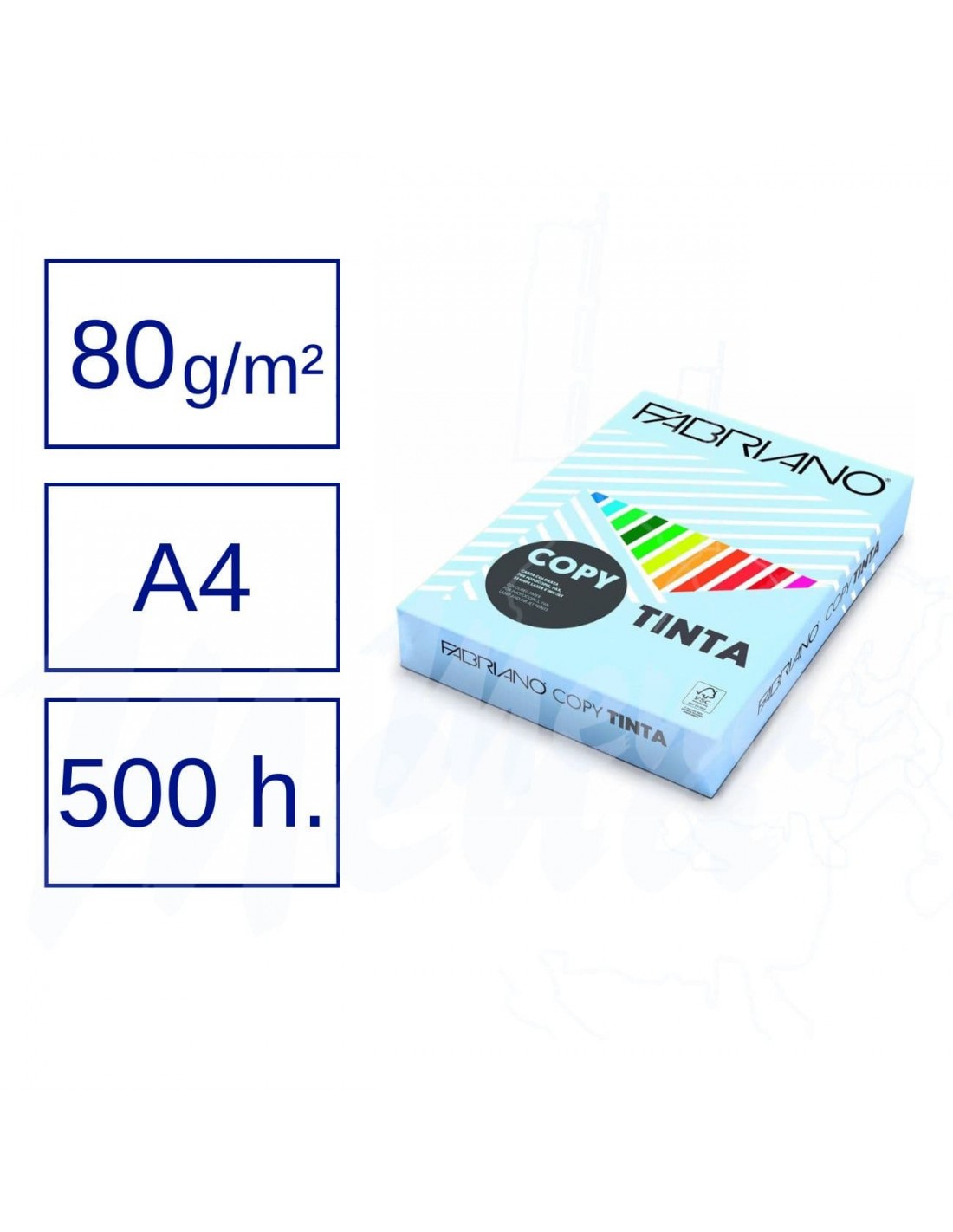 PAPEL A4 80 g 500 h. AZUL CELESTE